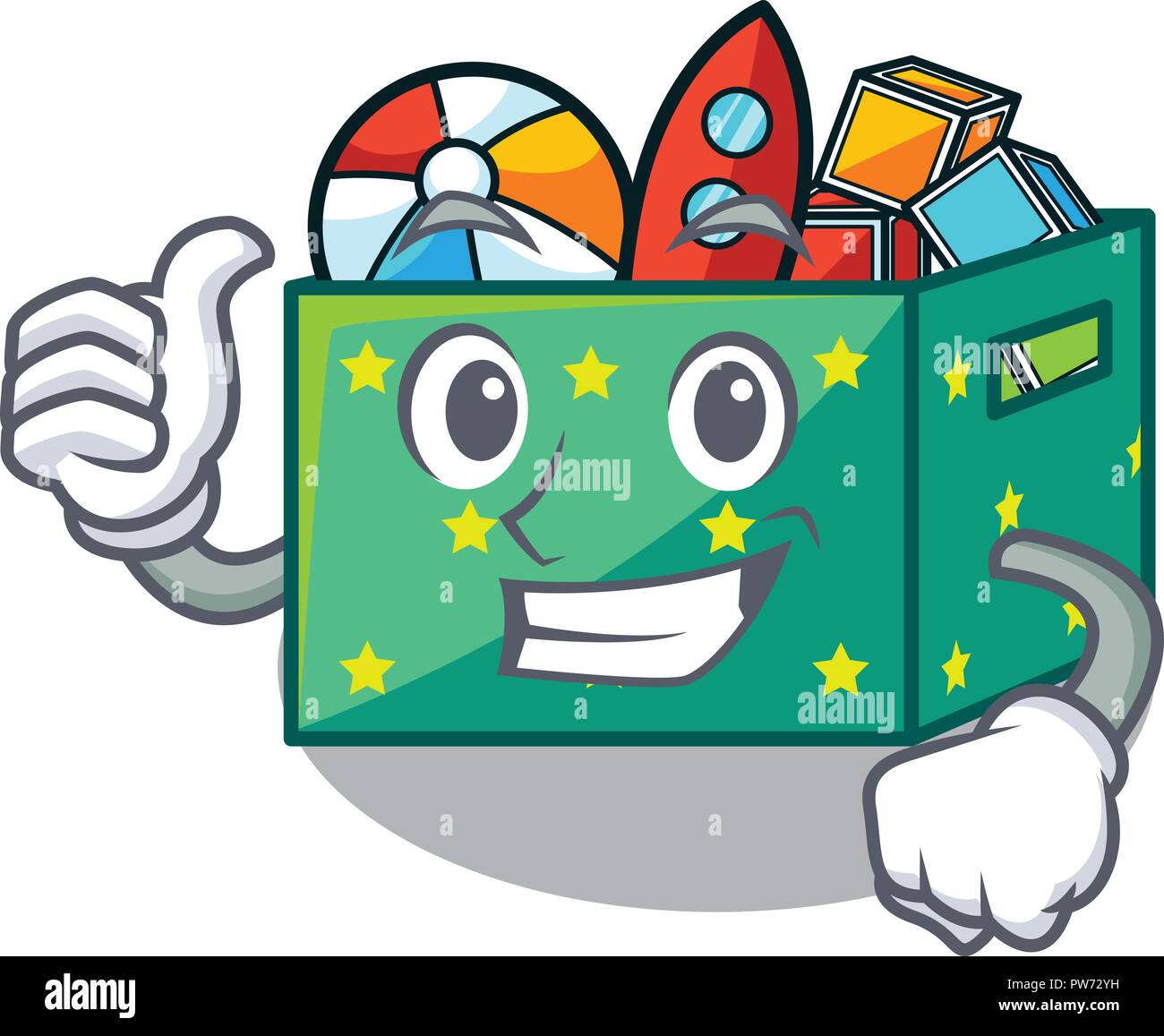 Thumbs up cartoon toy boxes in a bedroom Stock Vector Image & Art - Alamy