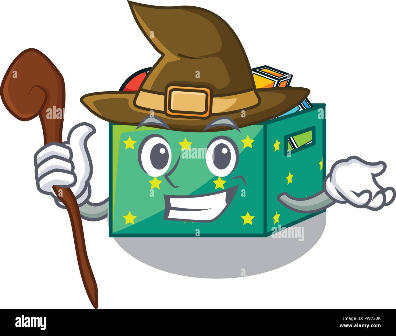 Witch kids toys in the cartoon box Stock Vector Image & Art - Alamy