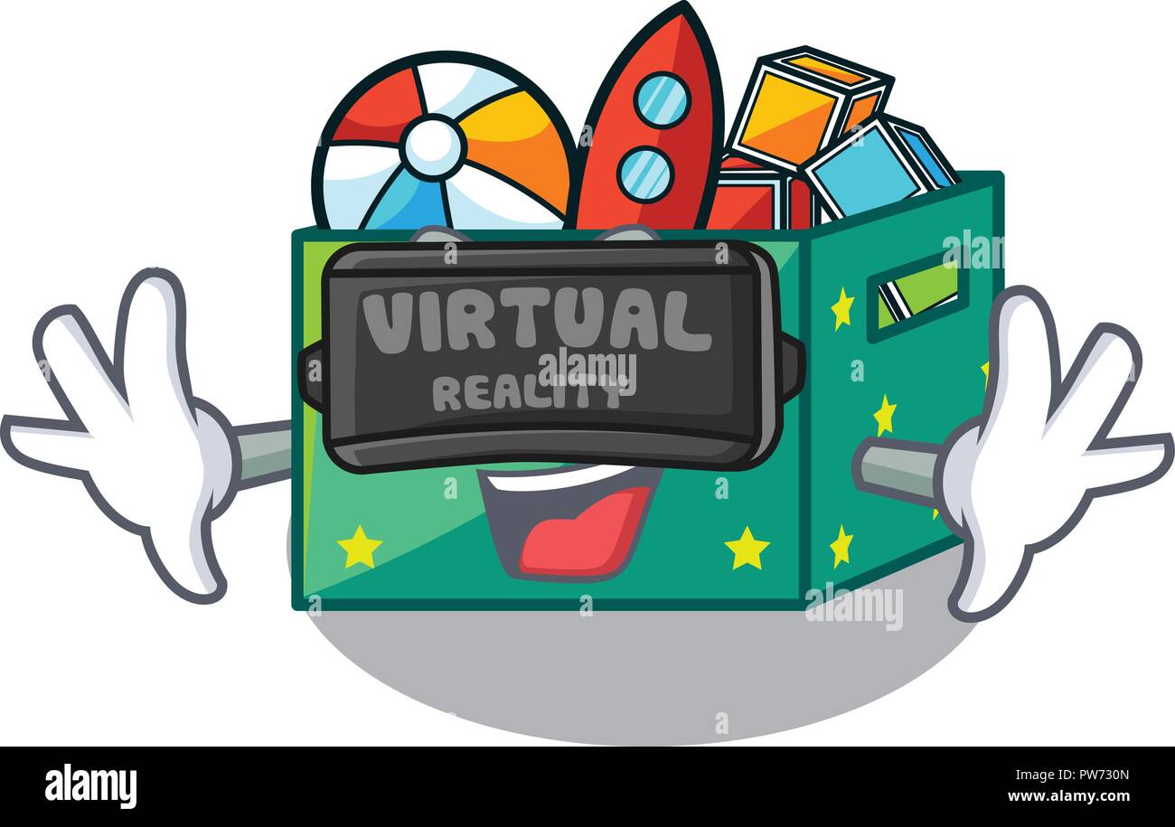 Virtual reality kids toys in the cartoon box Stock Vector Image & Art ...
