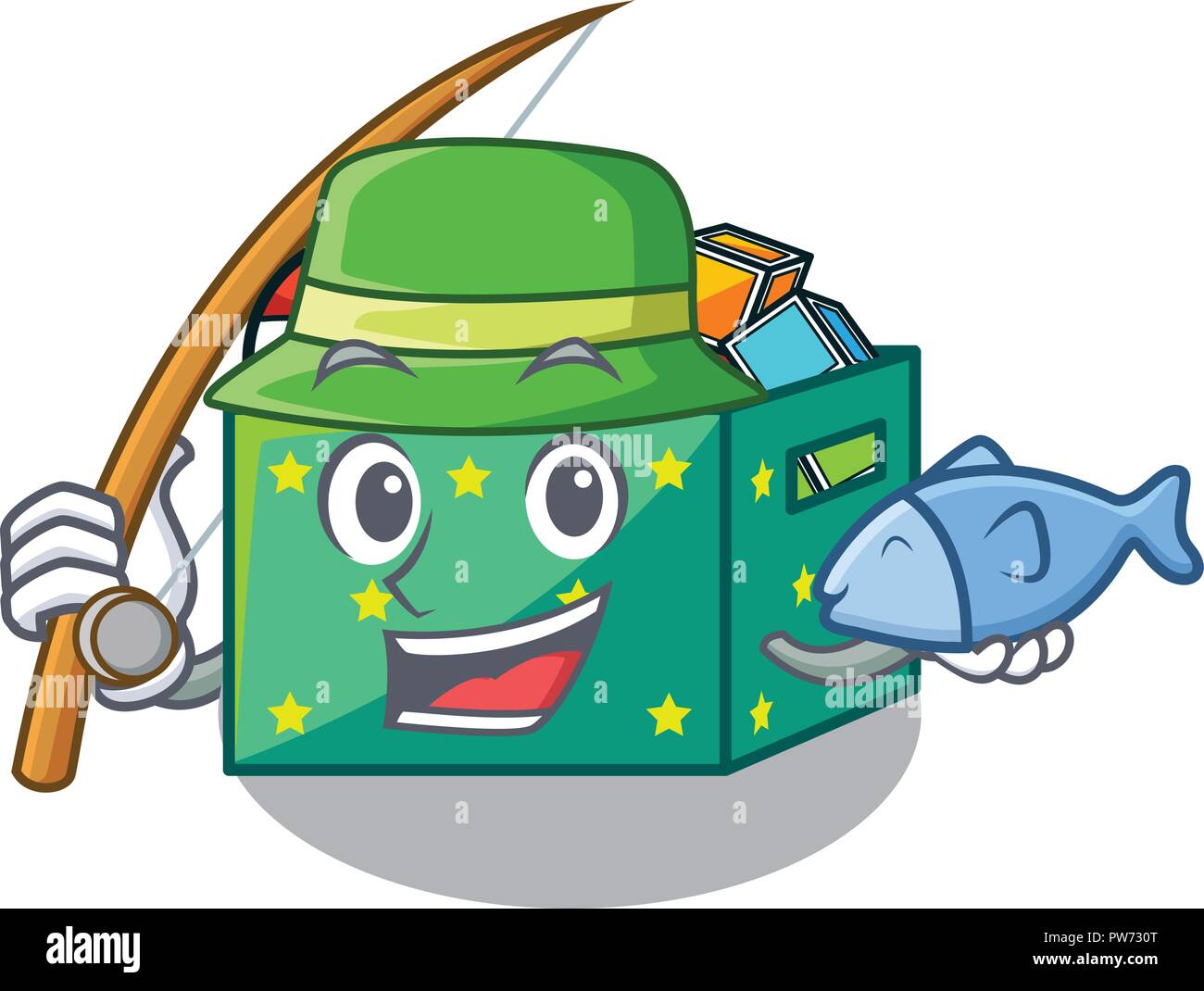 Fishing kids toys in the cartoon box Stock Vector Image & Art - Alamy