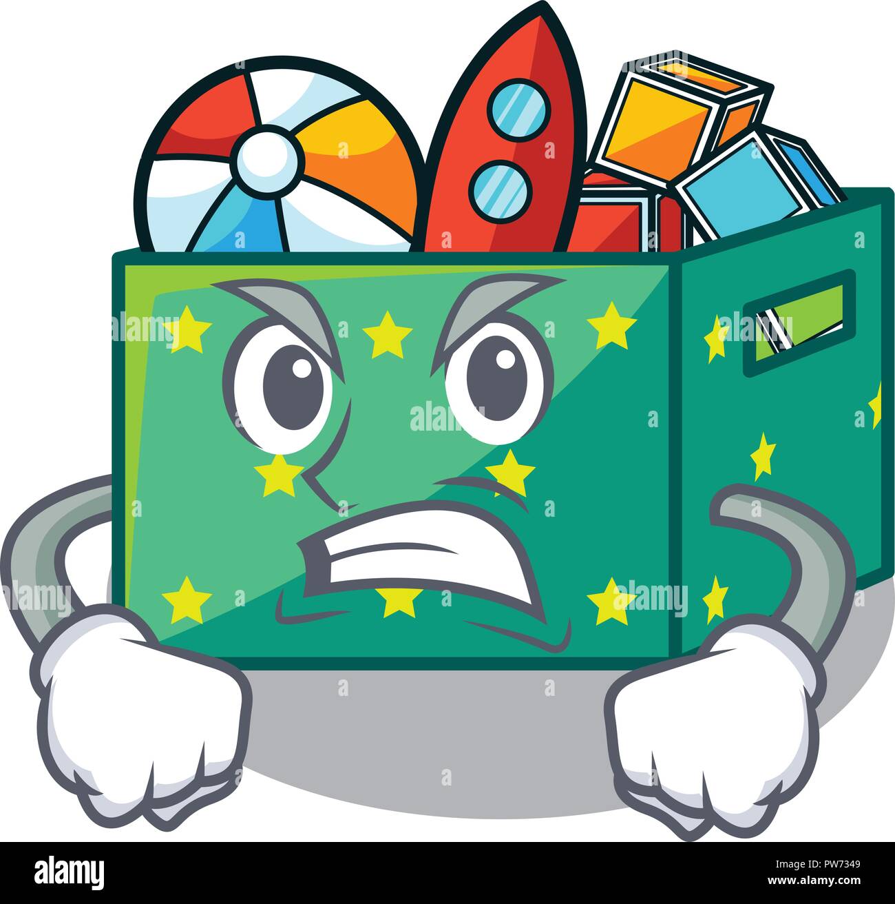 Angry kids toys in the cartoon box Stock Vector Image & Art - Alamy