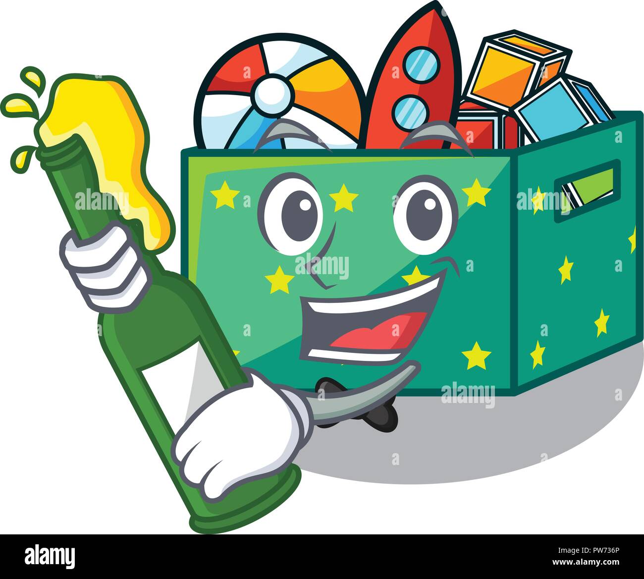 With beer children toy boxes isolated on mascot Stock Vector Image ...