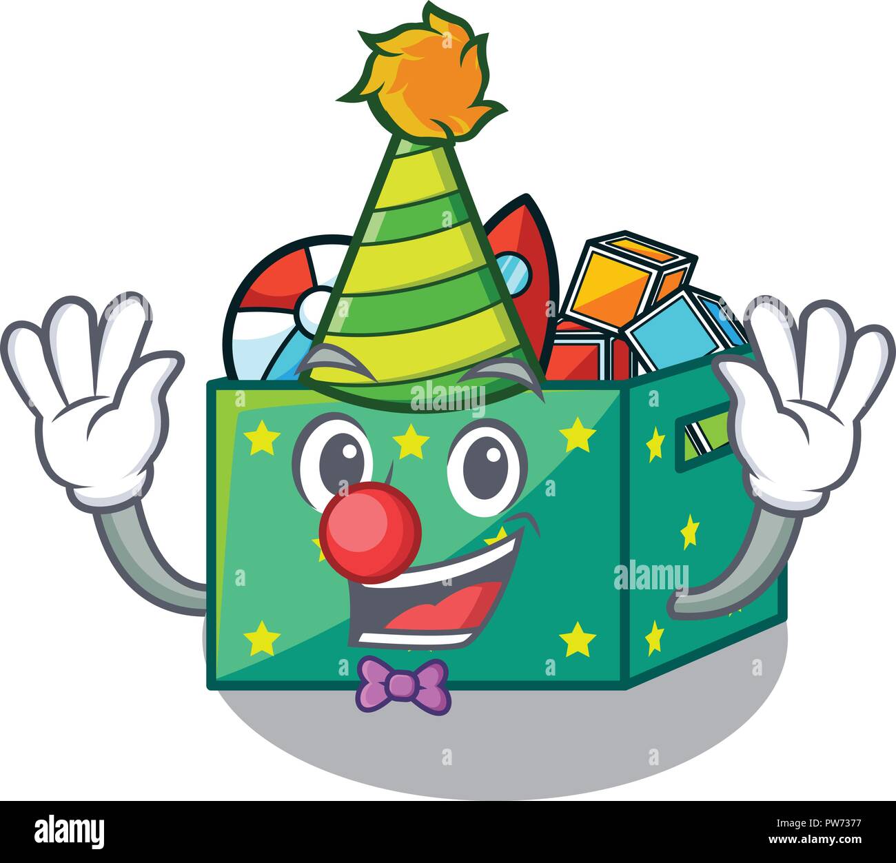 Clown children toy boxes isolated on mascot Stock Vector Image & Art ...