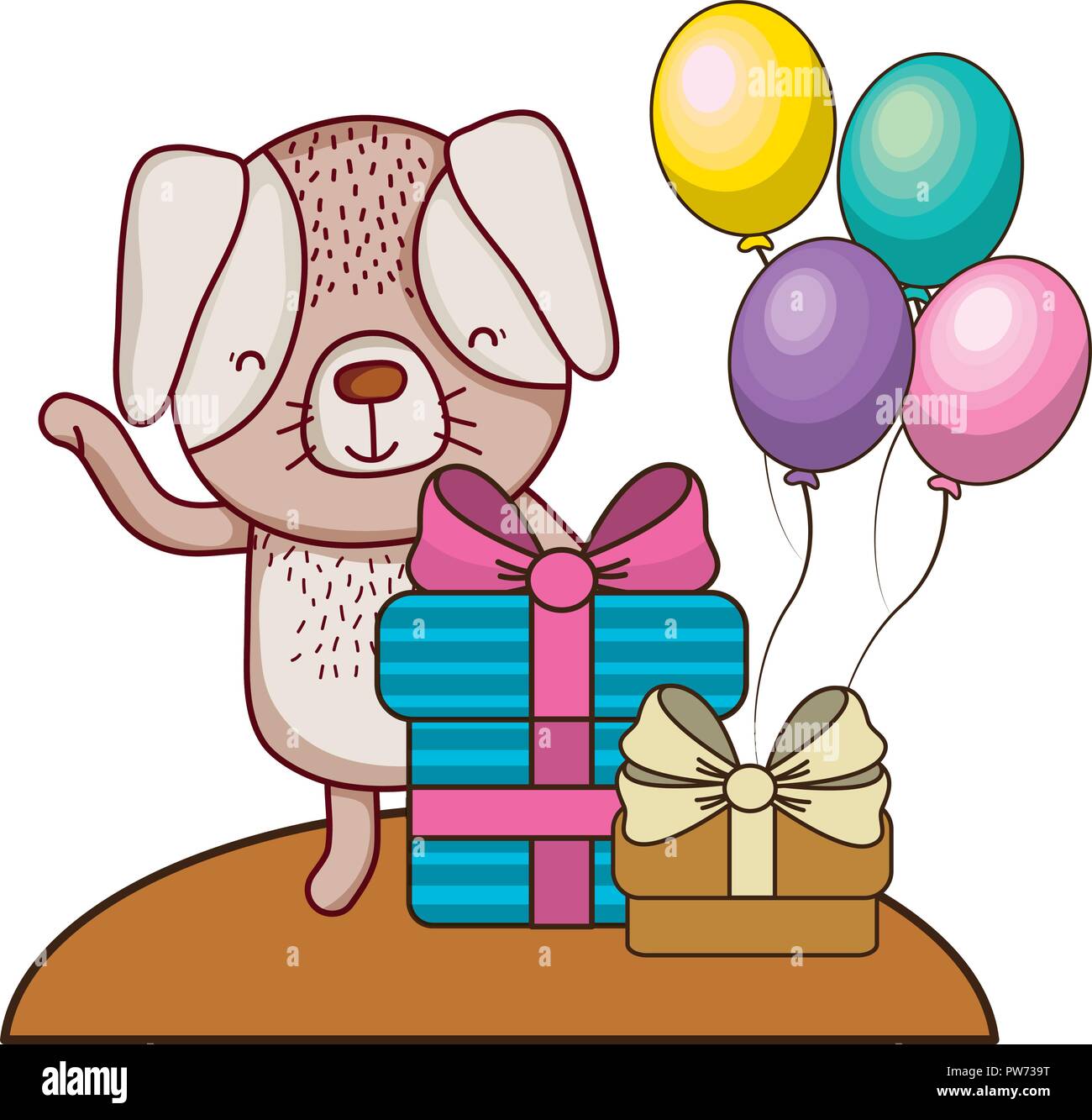 Happy birthday cute animal Stock Vector Image & Art - Alamy