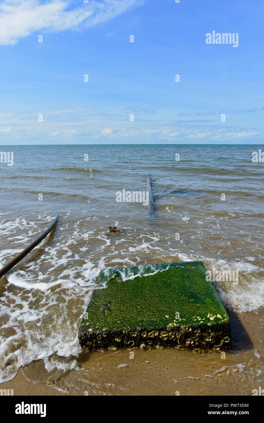 Intake pipes for saltwater for a prawn farm, Scenes from Flying fish ...