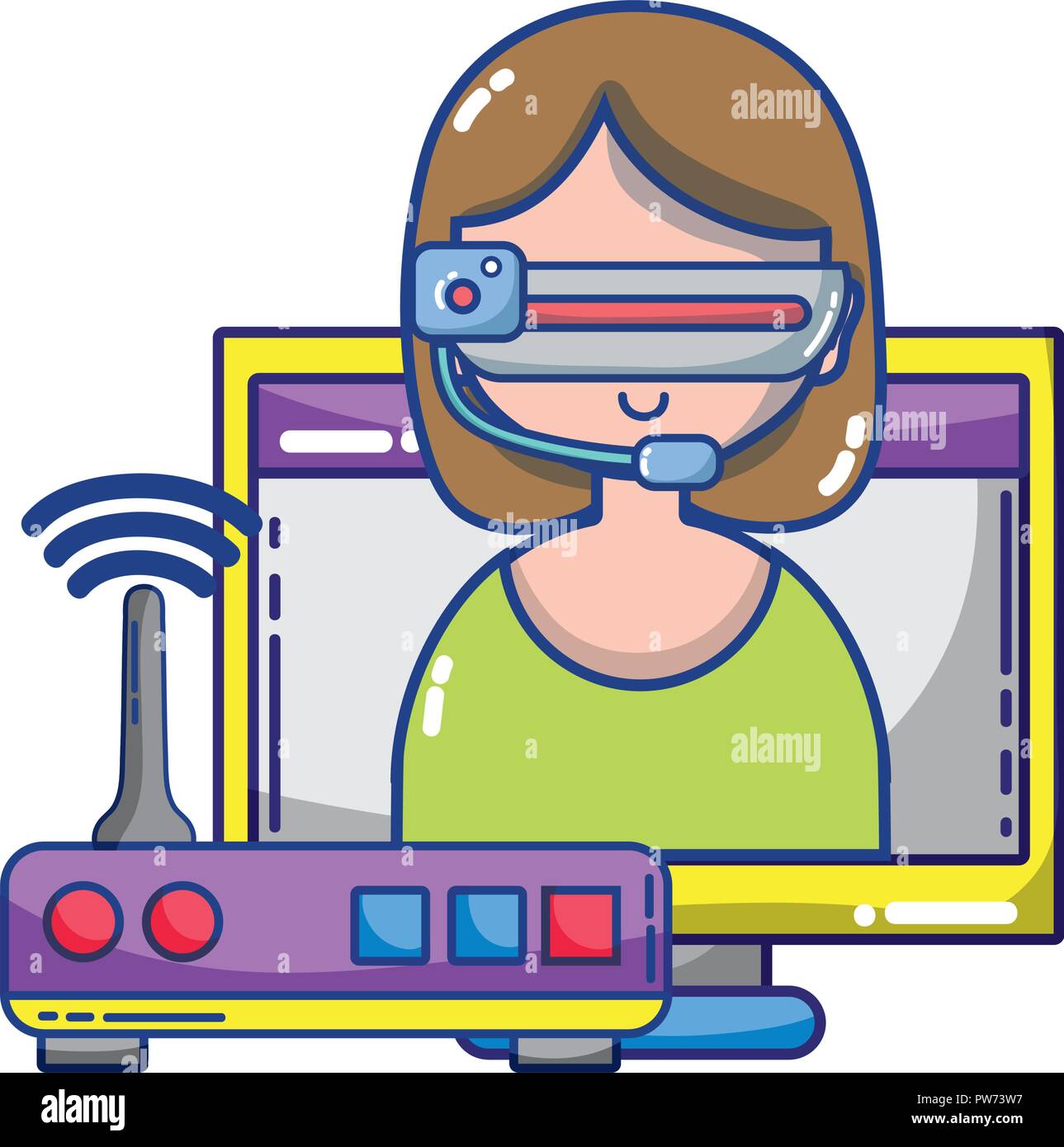 FPV goggles technology cartoons Stock Vector Image & Art - Alamy