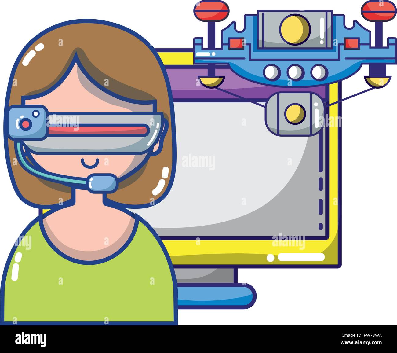 FPV goggles technology cartoons Stock Vector Image & Art - Alamy