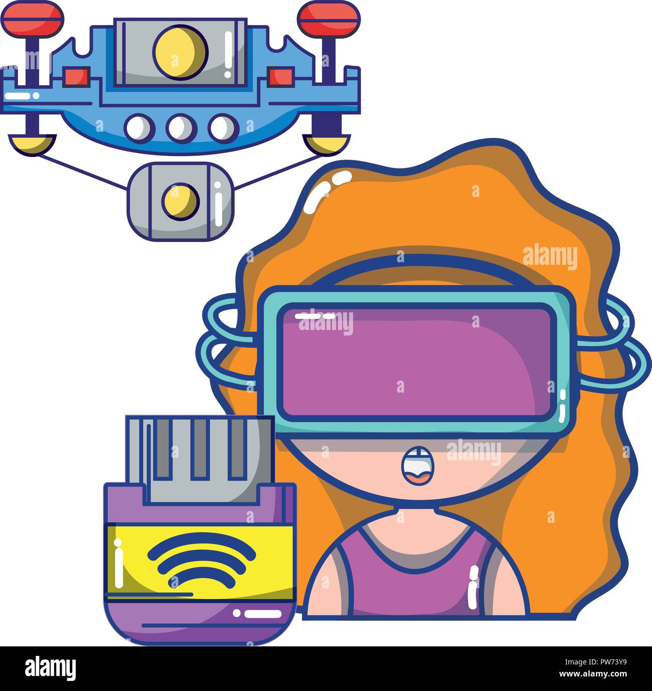 FPV goggles technology cartoons Stock Vector Image & Art - Alamy