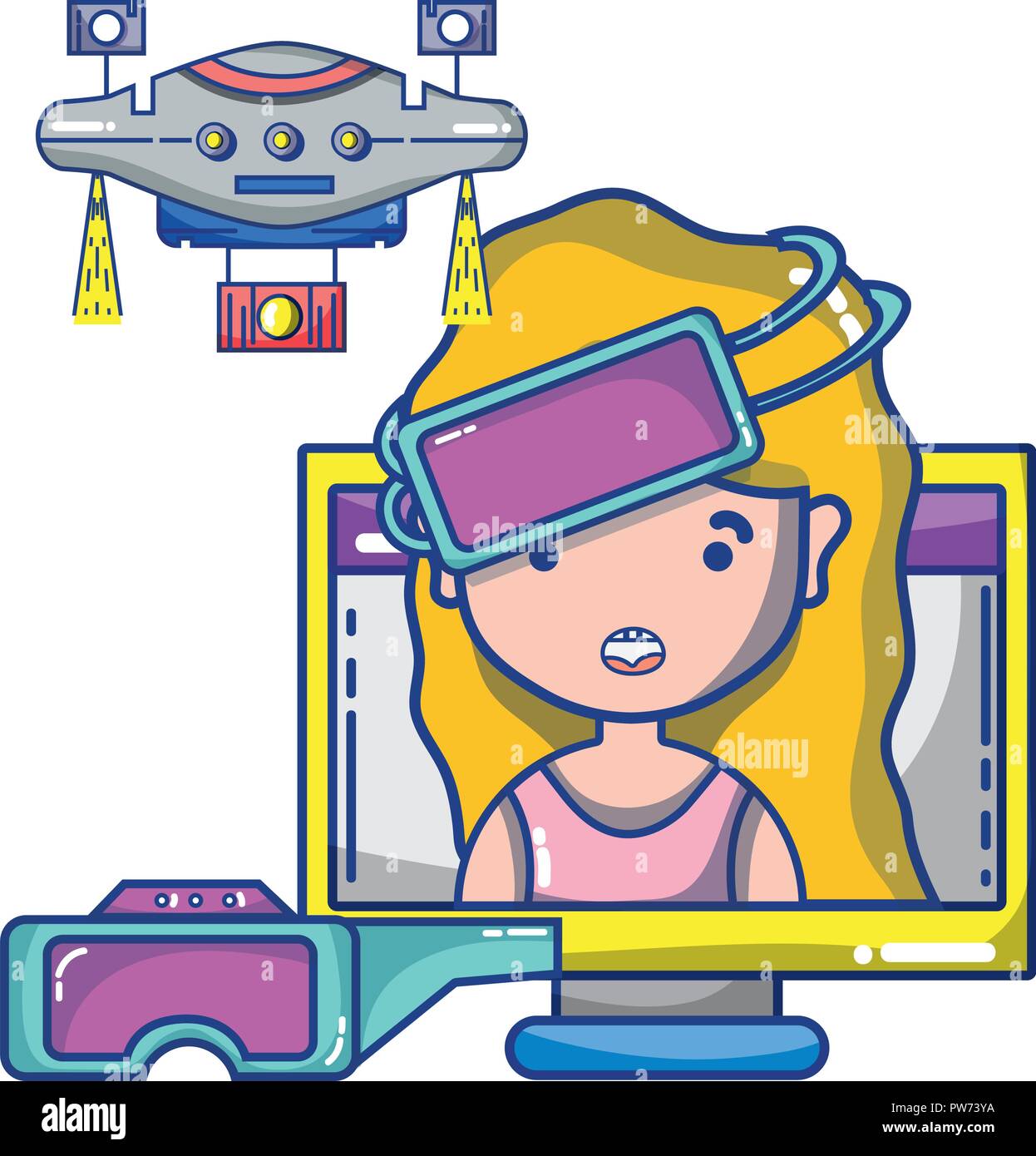 FPV goggles technology cartoons Stock Vector Image & Art - Alamy