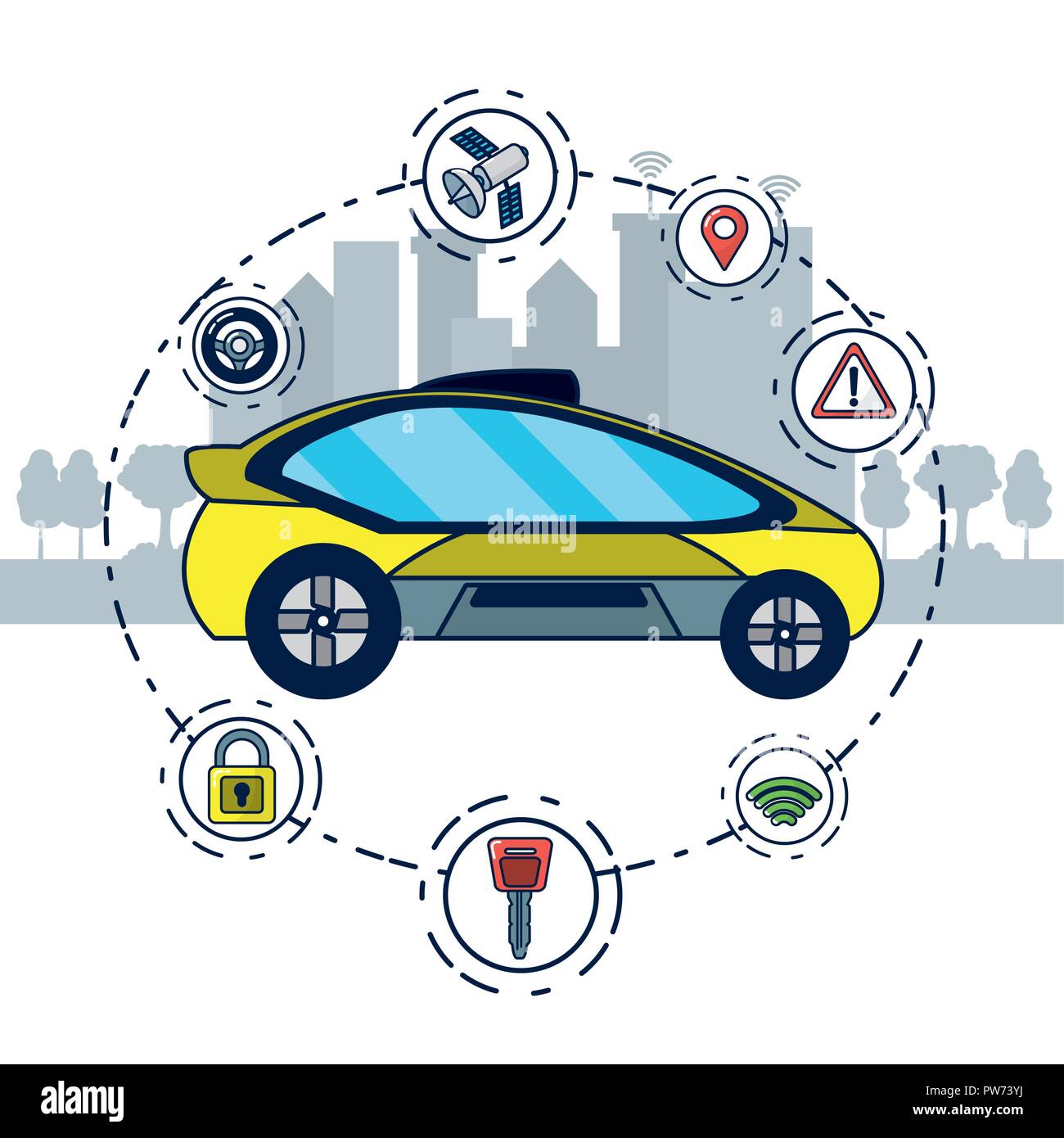 Gps tracking system car dashboard Stock Vector Images - Alamy