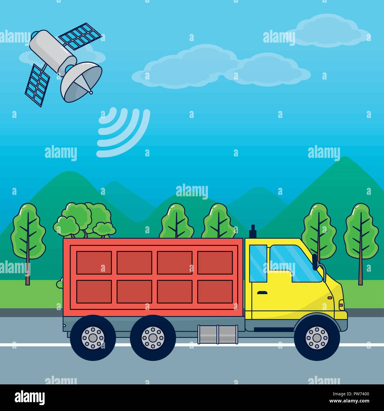 Autonomous truck Stock Vector Images - Alamy
