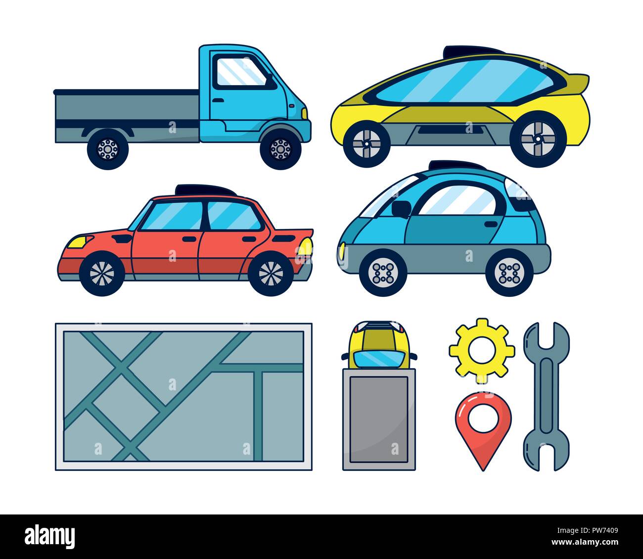 Set of Autonomous Car icons Stock Vector Image & Art - Alamy