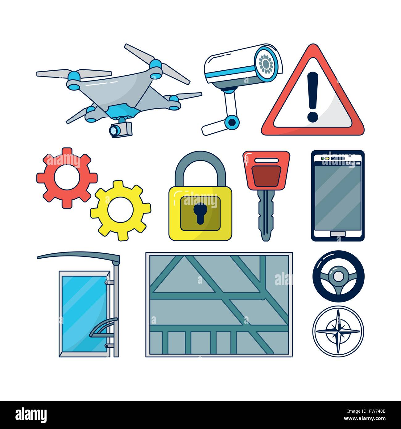 Set of Autonomous Car icons Stock Vector Image & Art - Alamy