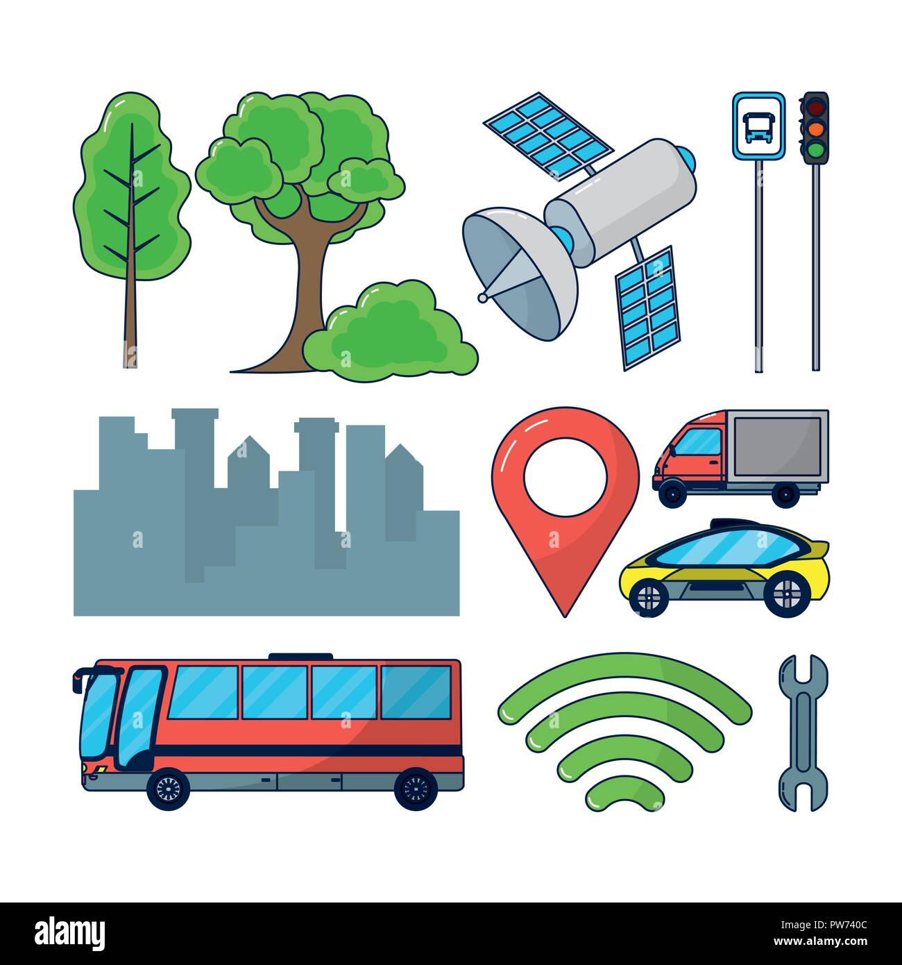 Set of Autonomous Car icons Stock Vector Image & Art - Alamy