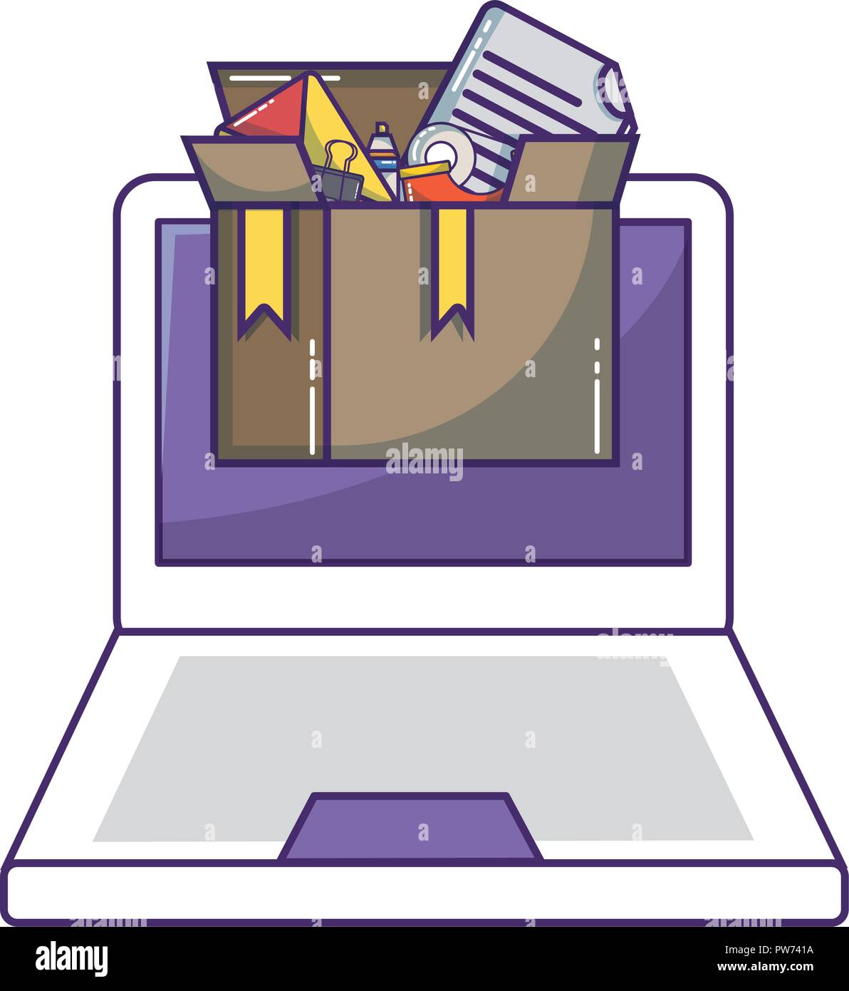 Business workspace sheet paper Stock Vector Images - Alamy