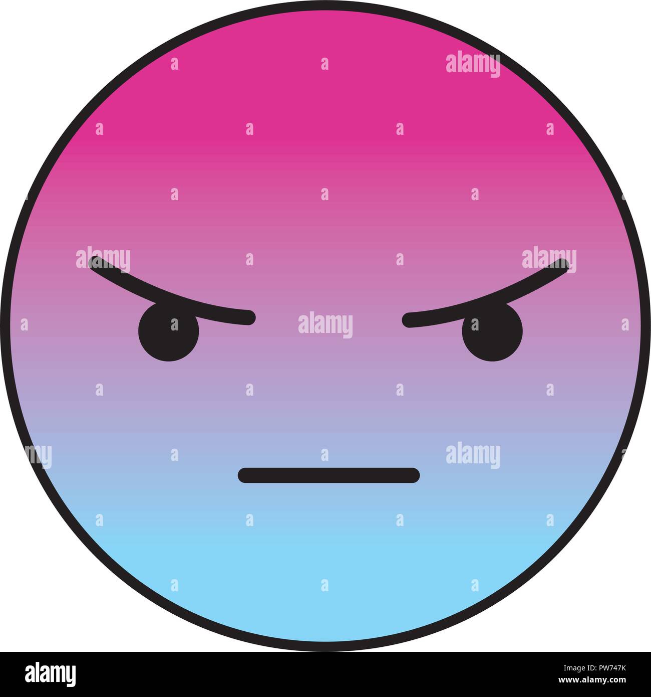 Angry round emoji Stock Vector Image & Art - Alamy