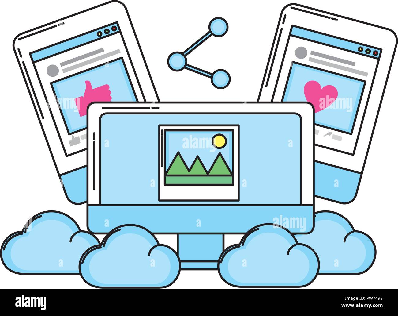 Computer network cartoons Stock Vector Images - Alamy