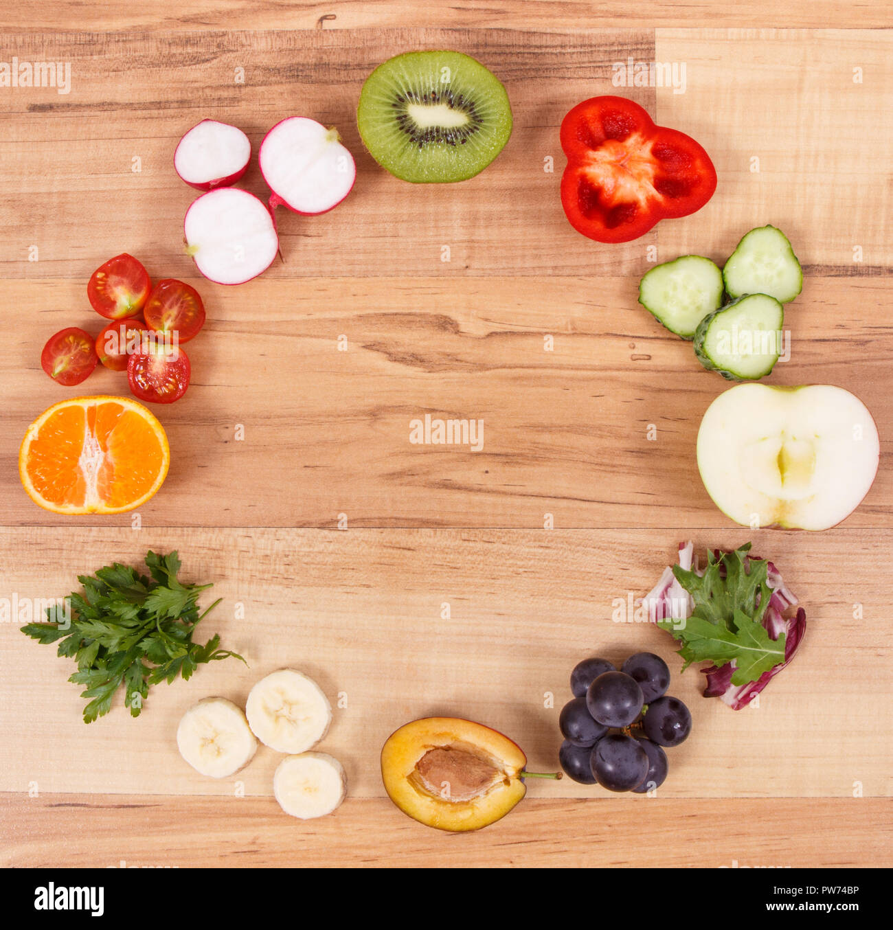 Fresh healthy nutritious food as source vitamins, dietary fiber and ...