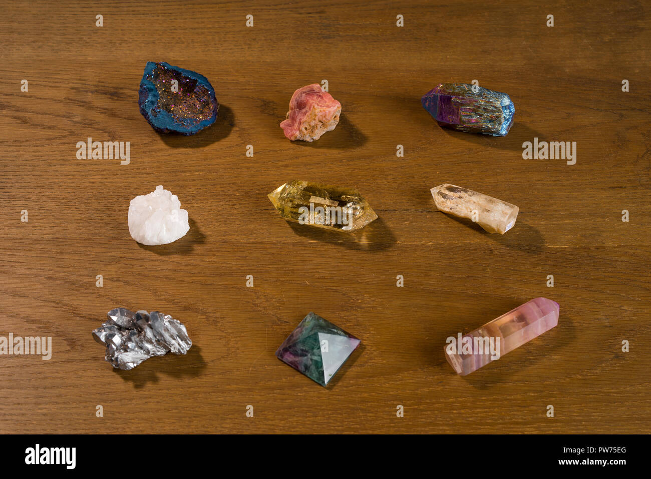 Crystal stones on table hi-res stock photography and images - Alamy