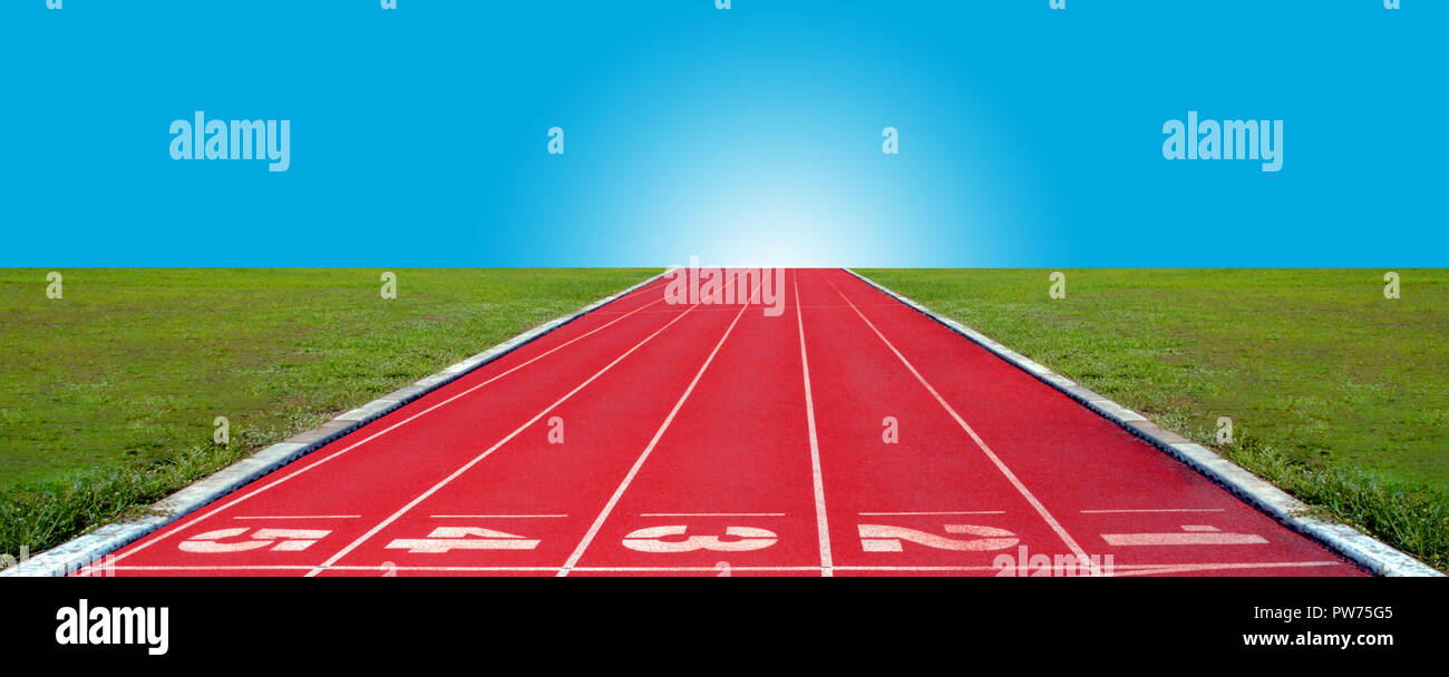 Running track in the sunrise Stock Photo - Alamy