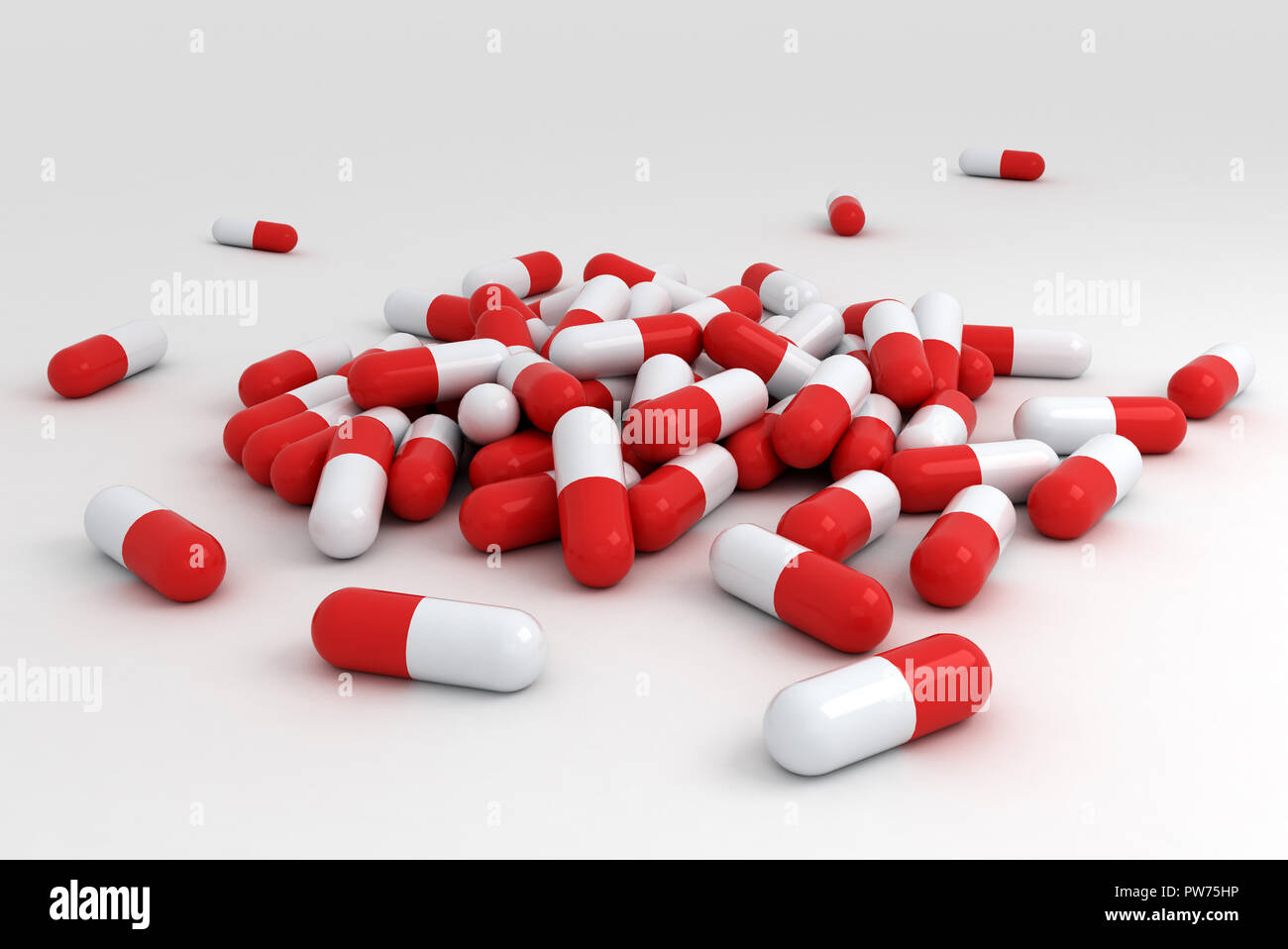 Red white capsule pills hi-res stock photography and images - Alamy