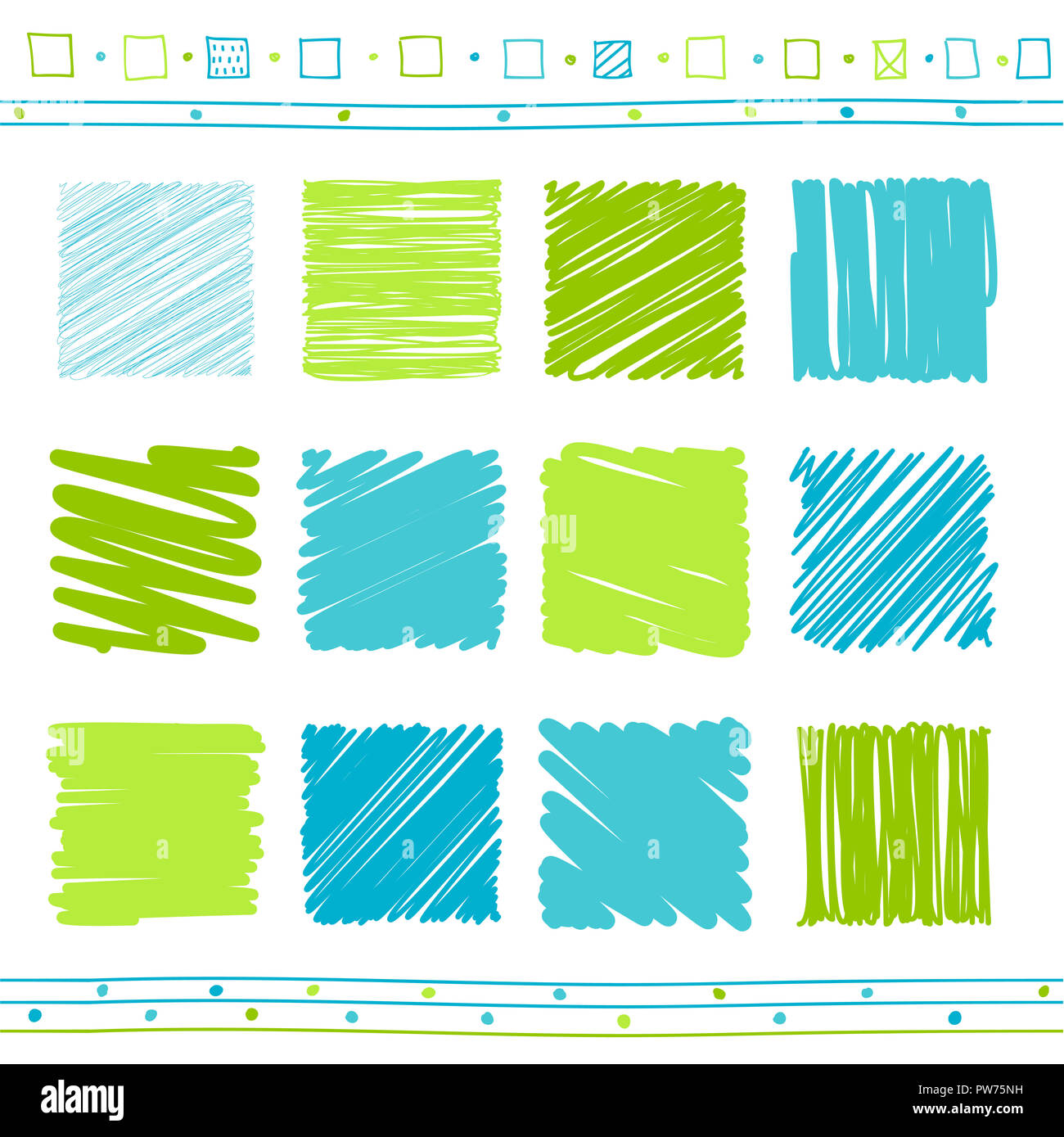 Vector collection of retro scribbled lines with hand drawn style of ...