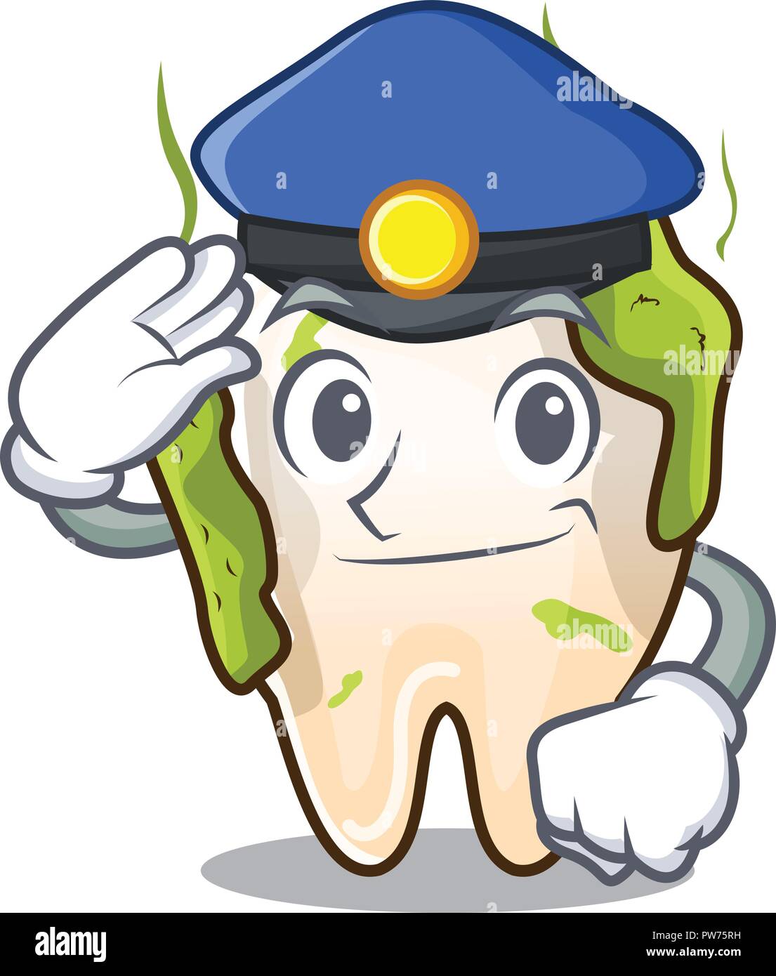 Police character unhealthy decayed teeth before rehabilitation Stock ...