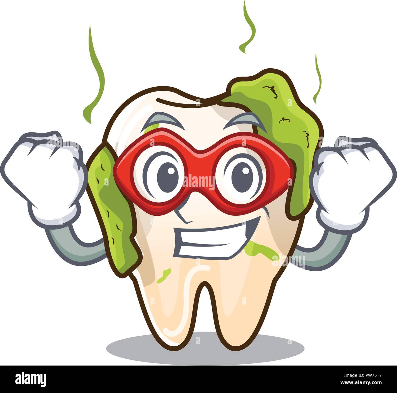 Cartoon Illustration Teeth Super Hero Stock Vector Images - Alamy
