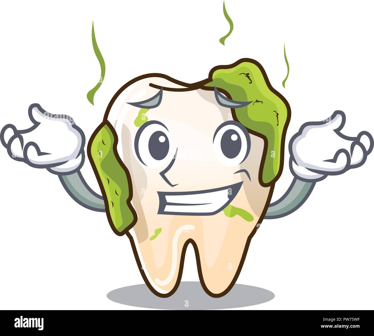 Grinning cartoon unhealthy decayed teeth in mouth Stock Vector Image ...