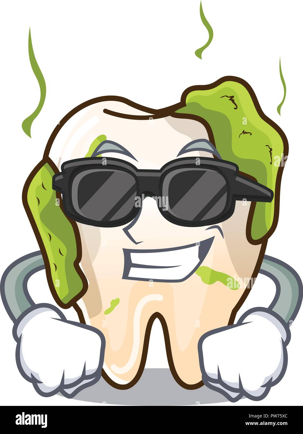 Super cool cartoon unhealthy decayed teeth in mouth Stock Vector Image ...