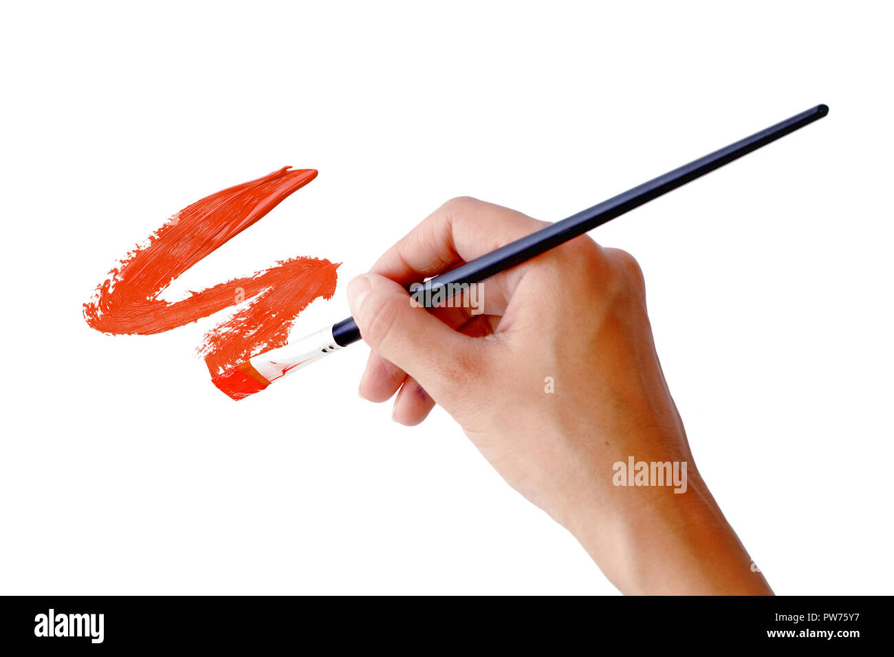 Paint brush stroke hand hi-res stock photography and images - Alamy