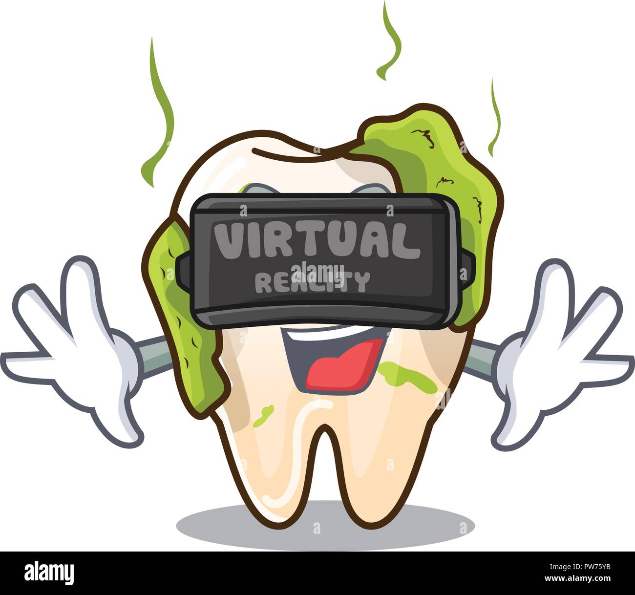Virtual reality cartoon decayed tooth before restorative treatment ...