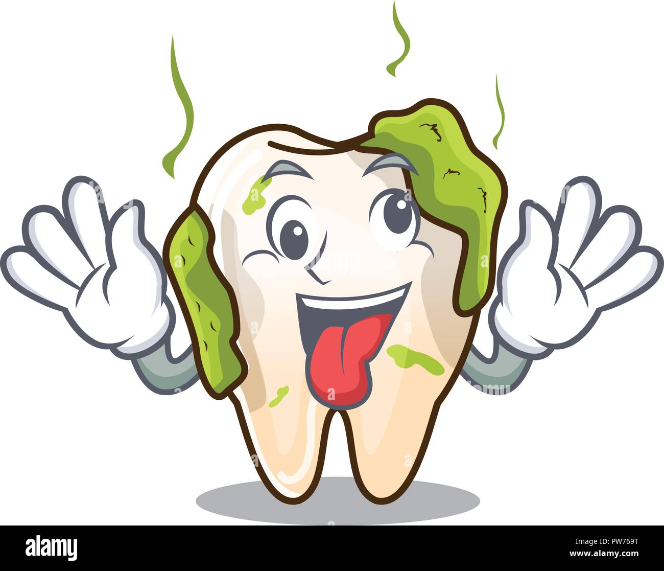 Crazy cartoon decayed tooth with dental caries Stock Vector Image & Art ...