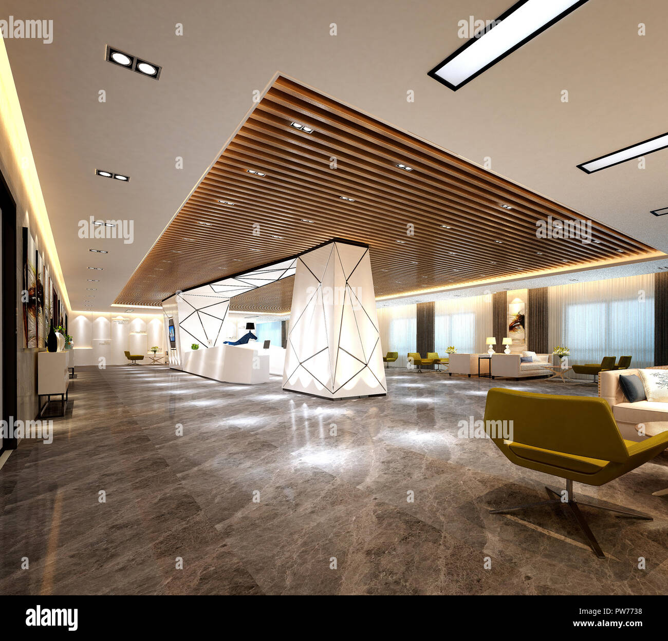 3d render working space Stock Photo - Alamy