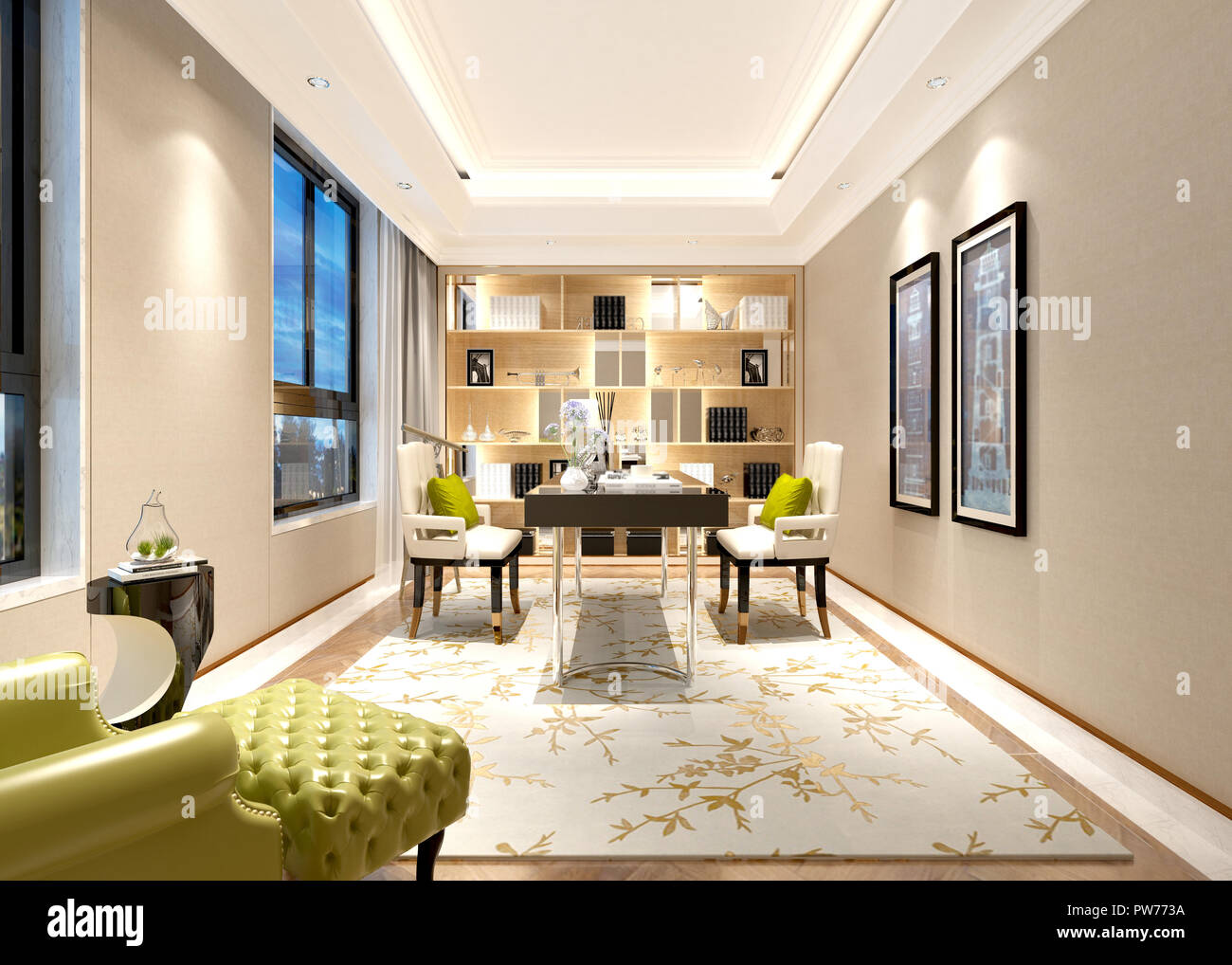 3d render working space Stock Photo - Alamy