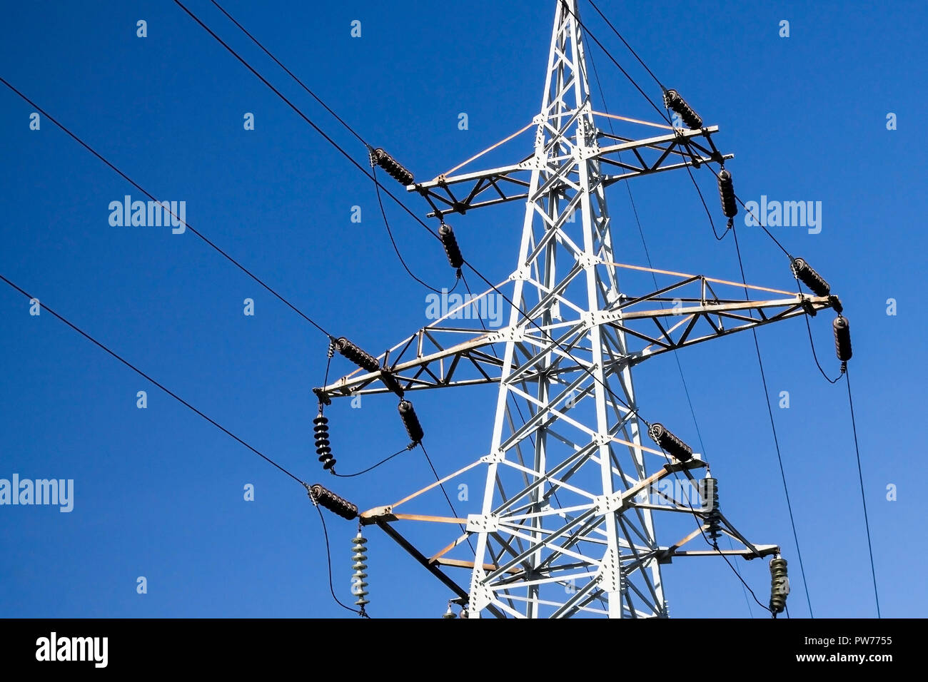 Power line electricity pylon transformer hi-res stock photography and ...