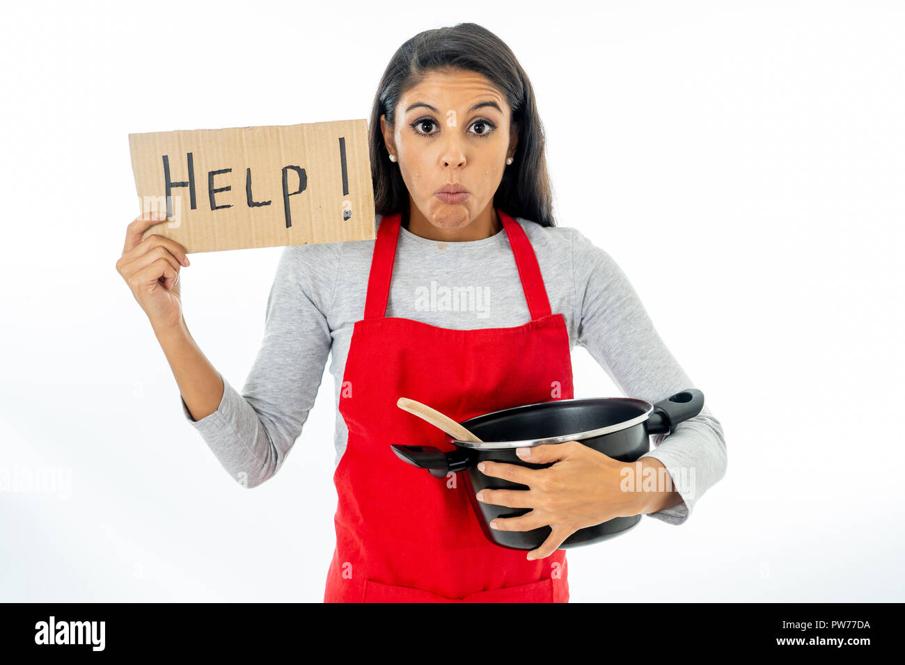 Woman cooking pot frustration hi-res stock photography and images - Alamy