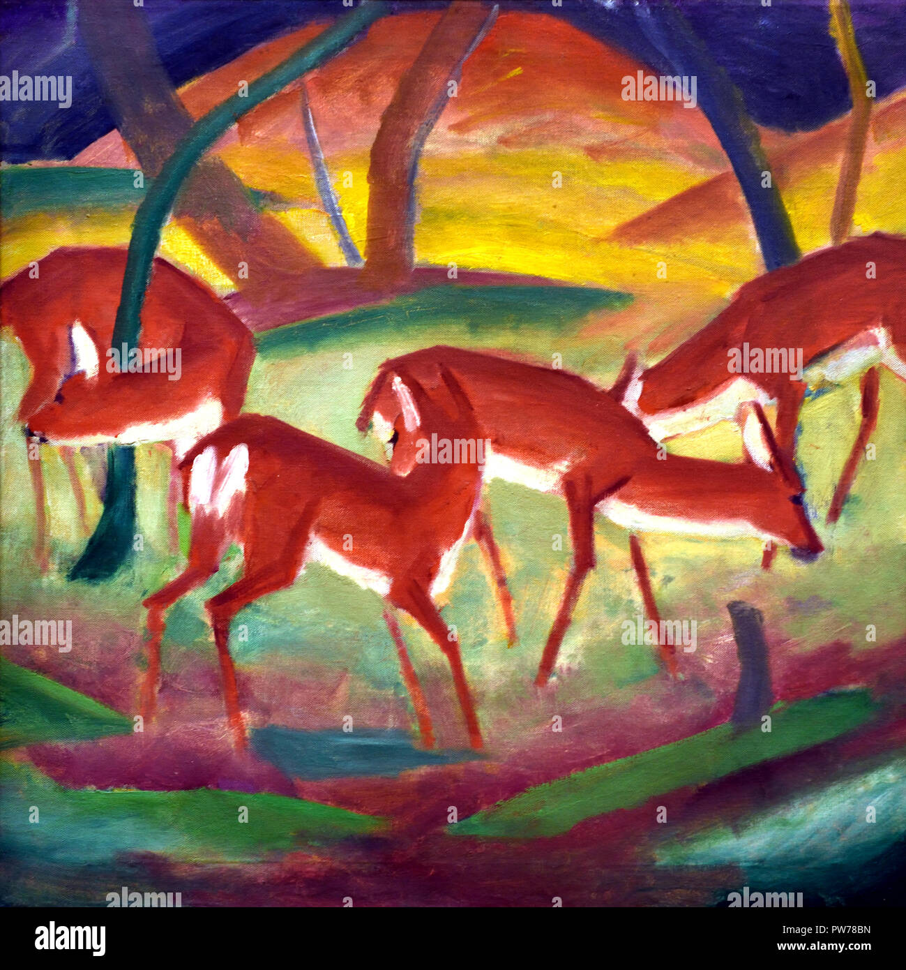 Rote rehe red deer 1910 by franz marc hi-res stock photography and ...