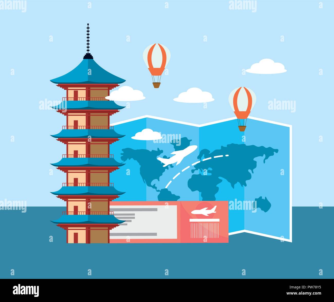 The chinese tower Stock Vector Images - Alamy
