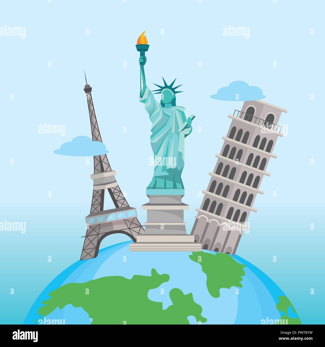 international tourist travel and global destination Stock Vector Image ...