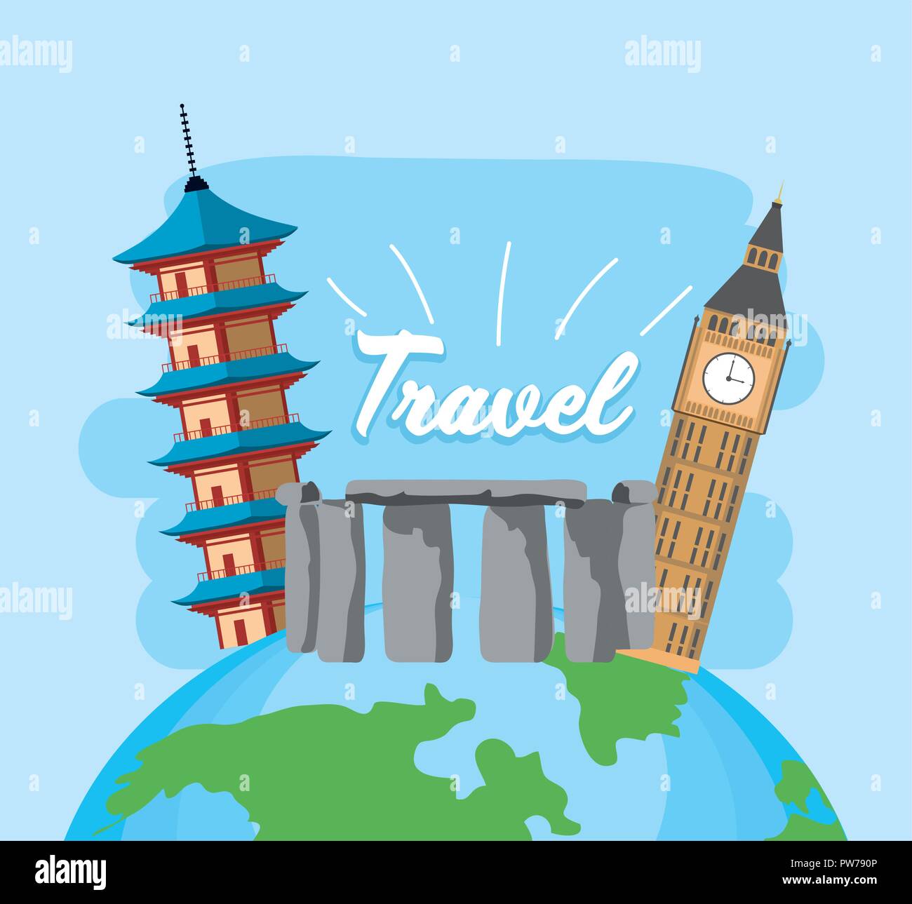 global explore journey with passport and ticket Stock Vector Image ...