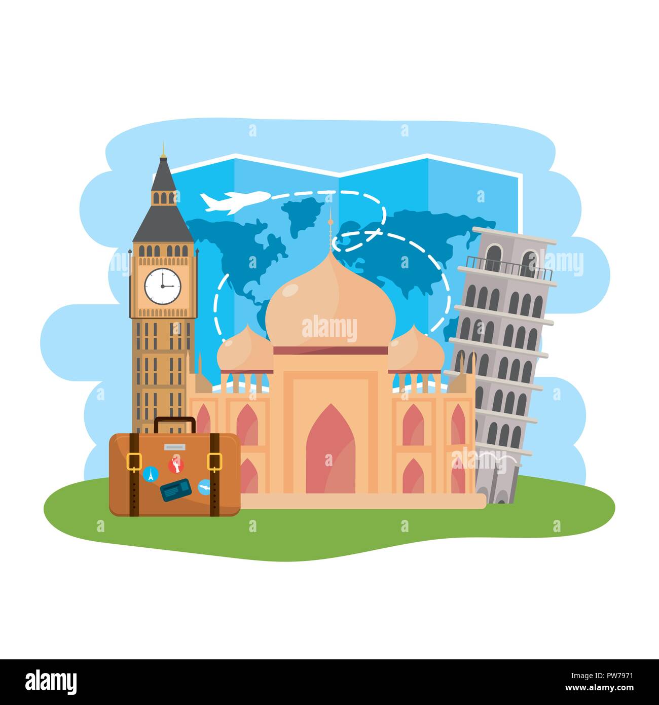 global map and international place destination Stock Vector Image & Art ...