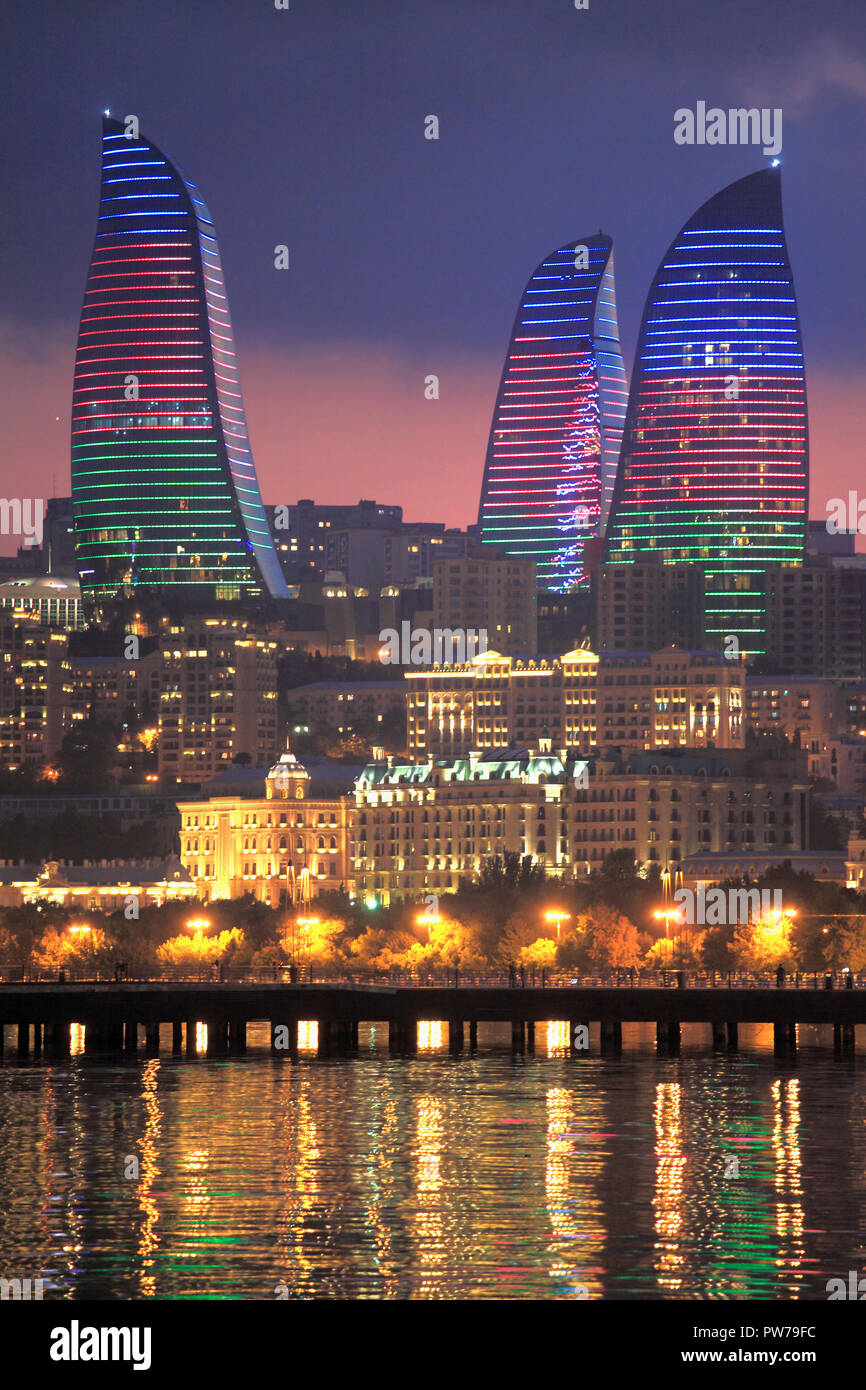 Flame towers @night hi-res stock photography and images - Alamy
