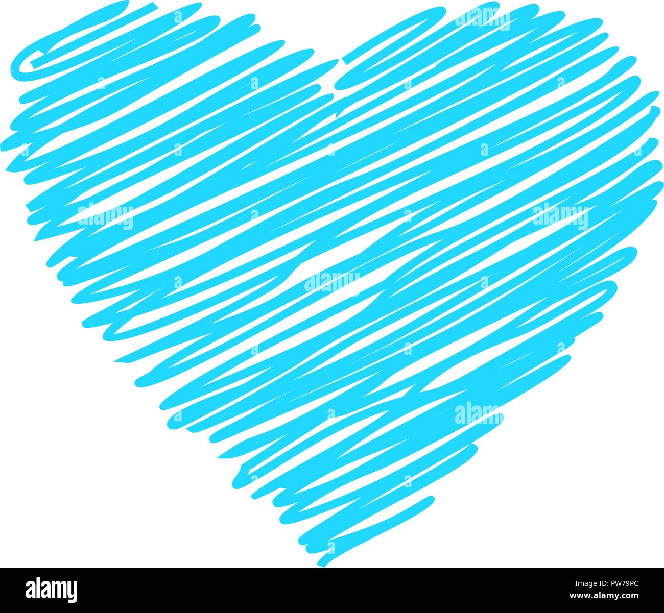 Heart blue hand drawn sketch stock vector Stock Vector Image & Art - Alamy