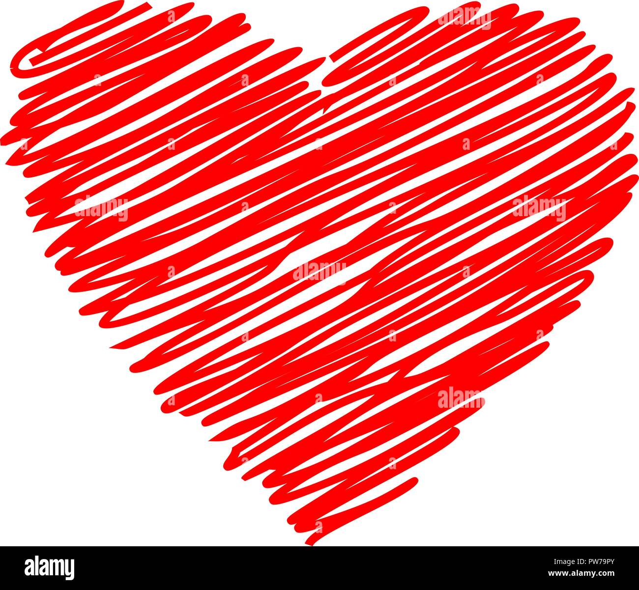 Heart red hand drawn sketch stock vector Stock Vector Image & Art - Alamy