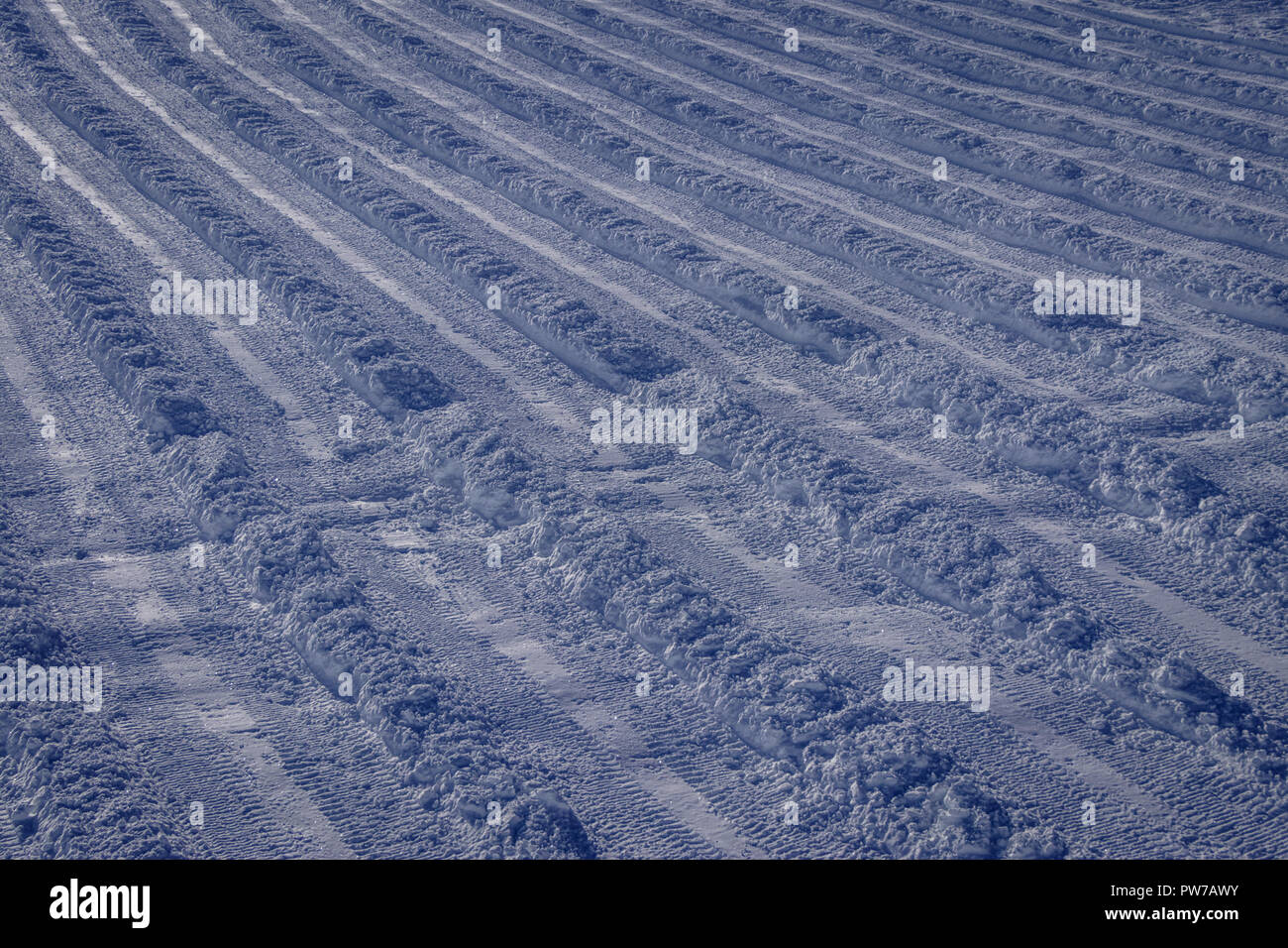 Compressed snow in beautiful lines. This is done to preserve the snow ...