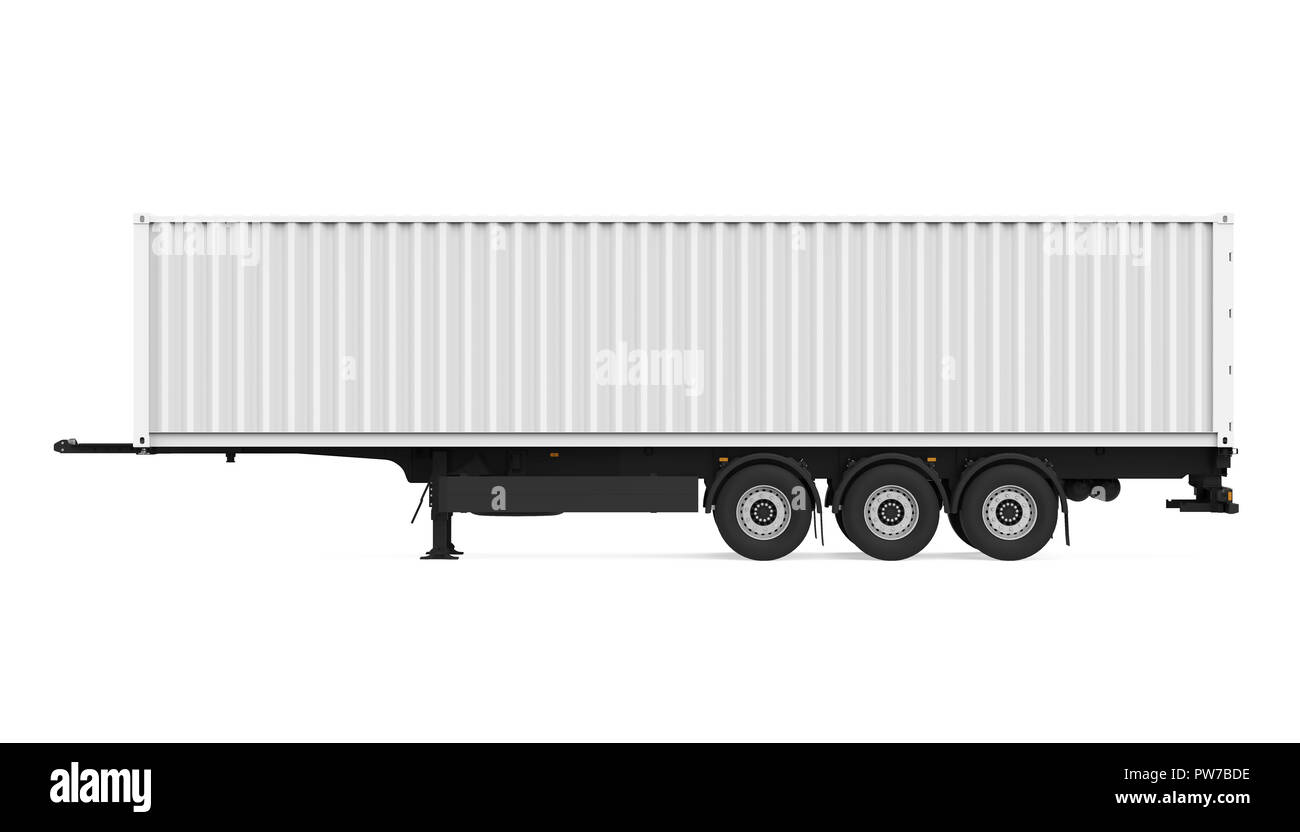 Semi-Trailer Container Isolated Stock Photo - Alamy