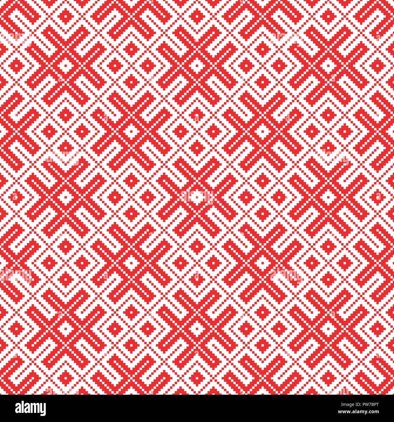 Seamless pattern based on traditional Russian and slavic ornament made ...