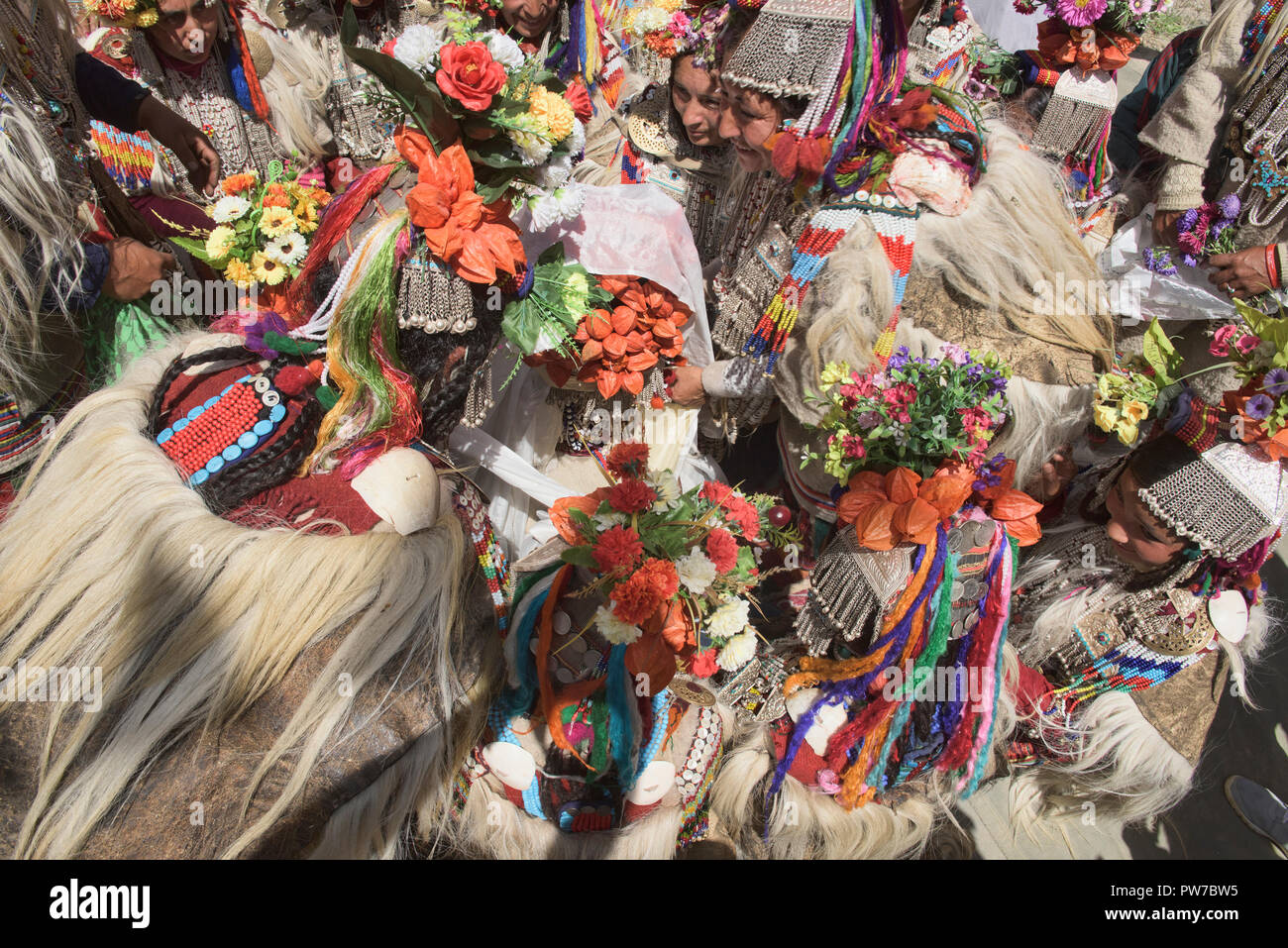 Aryan (Brogpa) bride at traditional wedding ceremony, Biama village ...