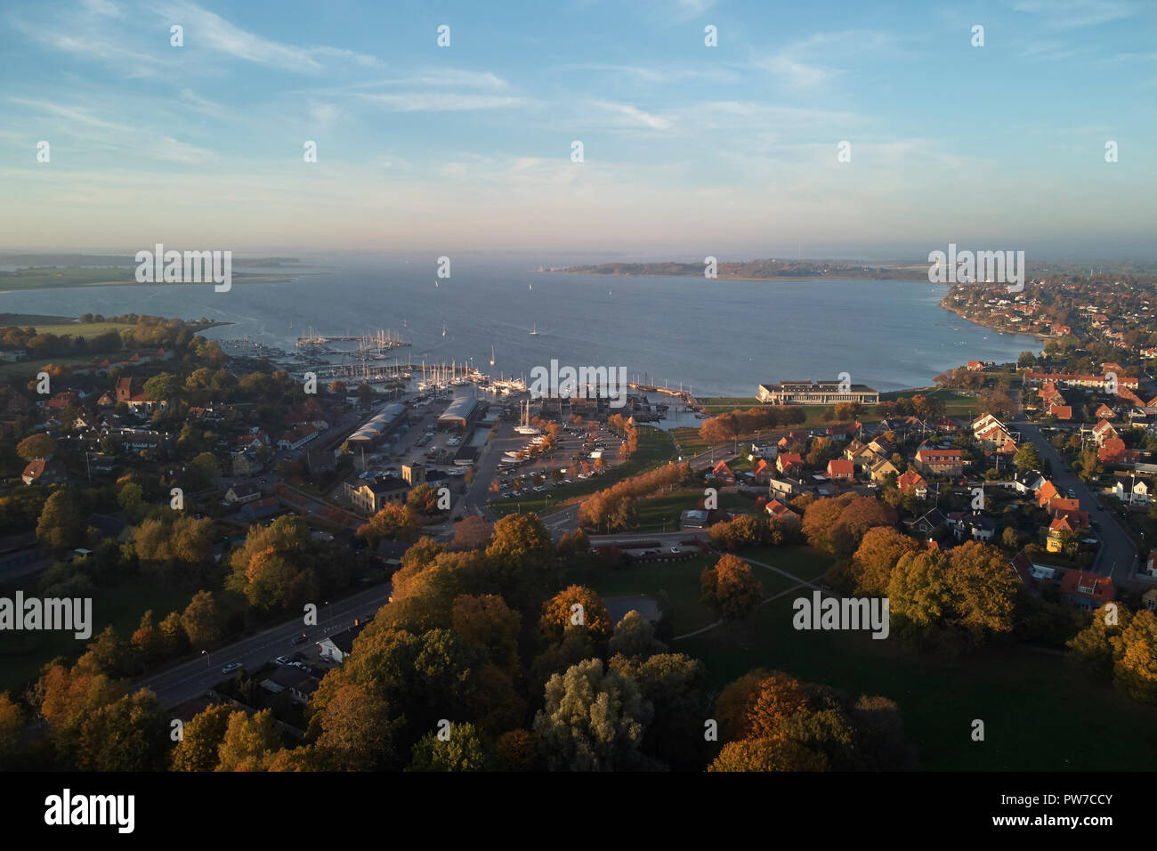 Aerial view of Rosklide inlet in Denmark Stock Photo - Alamy